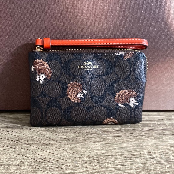 Coach | Bags | Coach Corner Zip Wristlet Hedgehogs Nwt | Poshmark